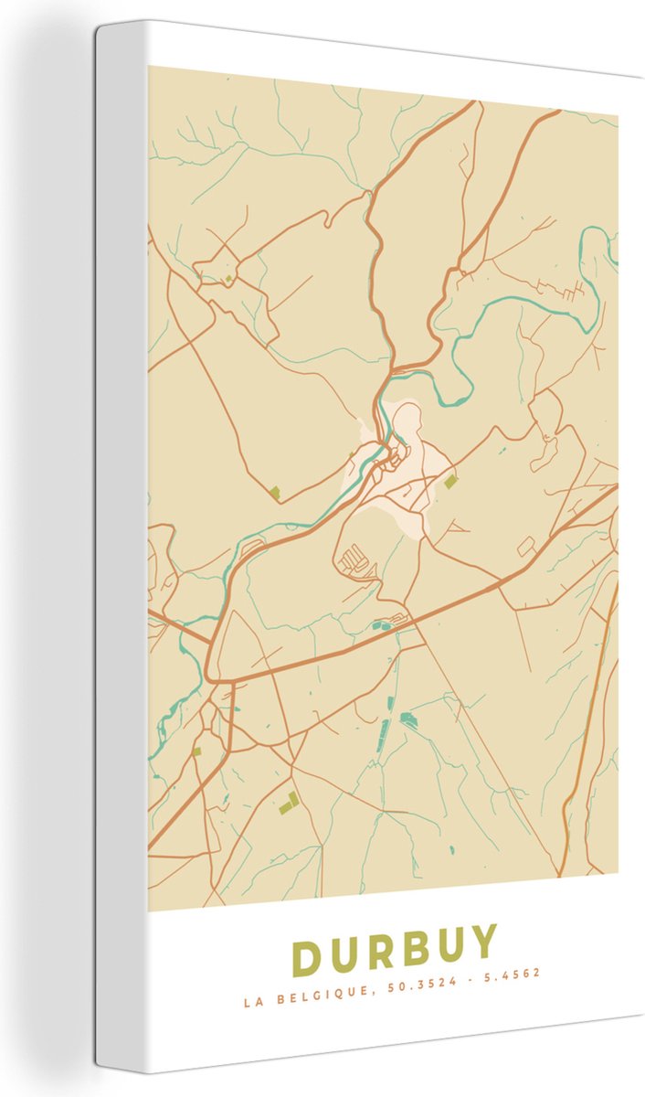 Toile Peinture Durbuy - België - Carte - Carte - Plan de Ville - 40x60 ...