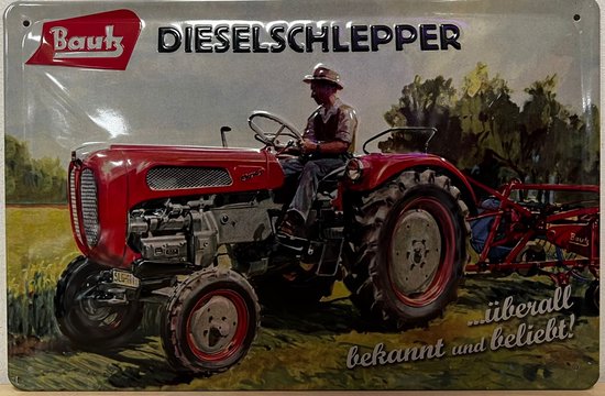 Bautz Tractor Dieselschlepper Reclamebord van metaal 30 x 20 cm GEBOLD ...