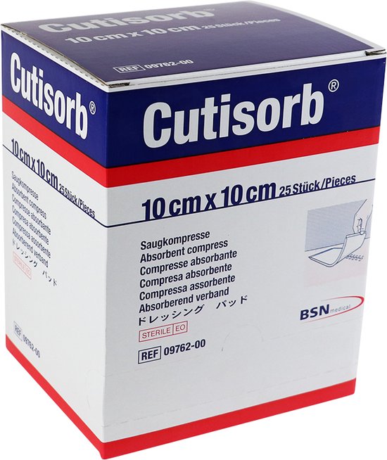 Cutisorb BSN 10 x 10 cm steriel - 25 stuks | bol
