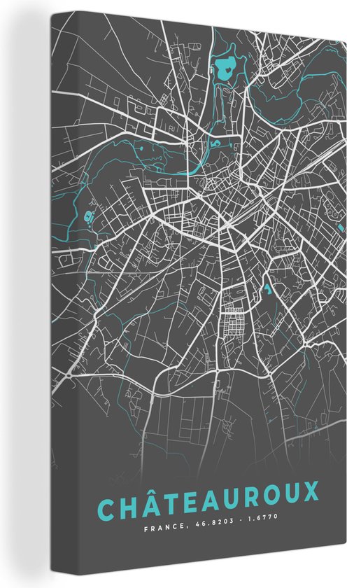 Tableau Peinture Châteauroux - Carte - Plan de Ville - France - Carte ...