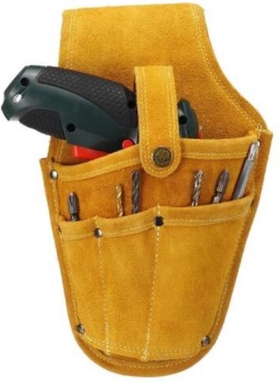 Boormachine houder voor aan gereedschapriem / gereedschapsgordel - leer ...