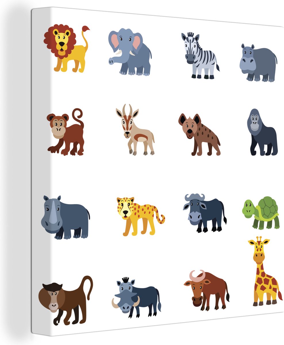 Canvas Schilderij Een illustratie van de big five als Emoji - 50x50 cm ...