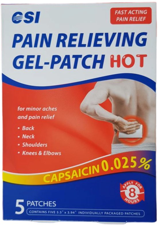 Pijnverlichtende patch / pleister met capsaïcine (rode peper pleister ...