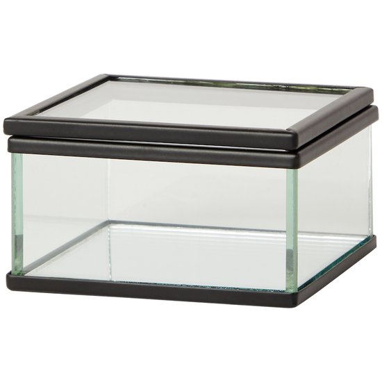 Luxe Glazen Doosje - Met Metalen Randen - Zwart | bol.com