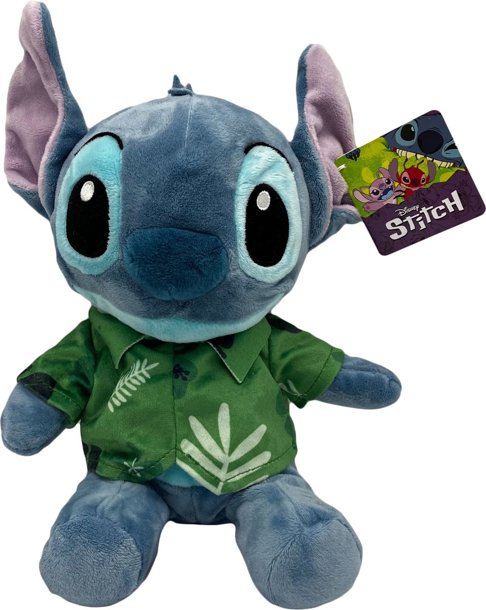Disney - Lilo en Stitch - Knuffel - Hawaii Overhemd - Groen - 30 cm | bol