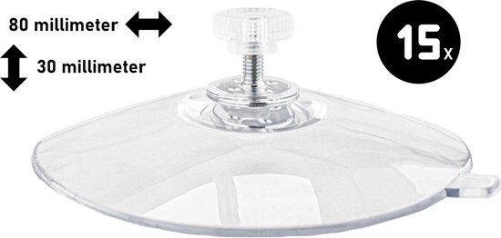 Brute Strength - 15 x Zuignap 80 mm met schroefdraad M4x10 - Zuignap ...