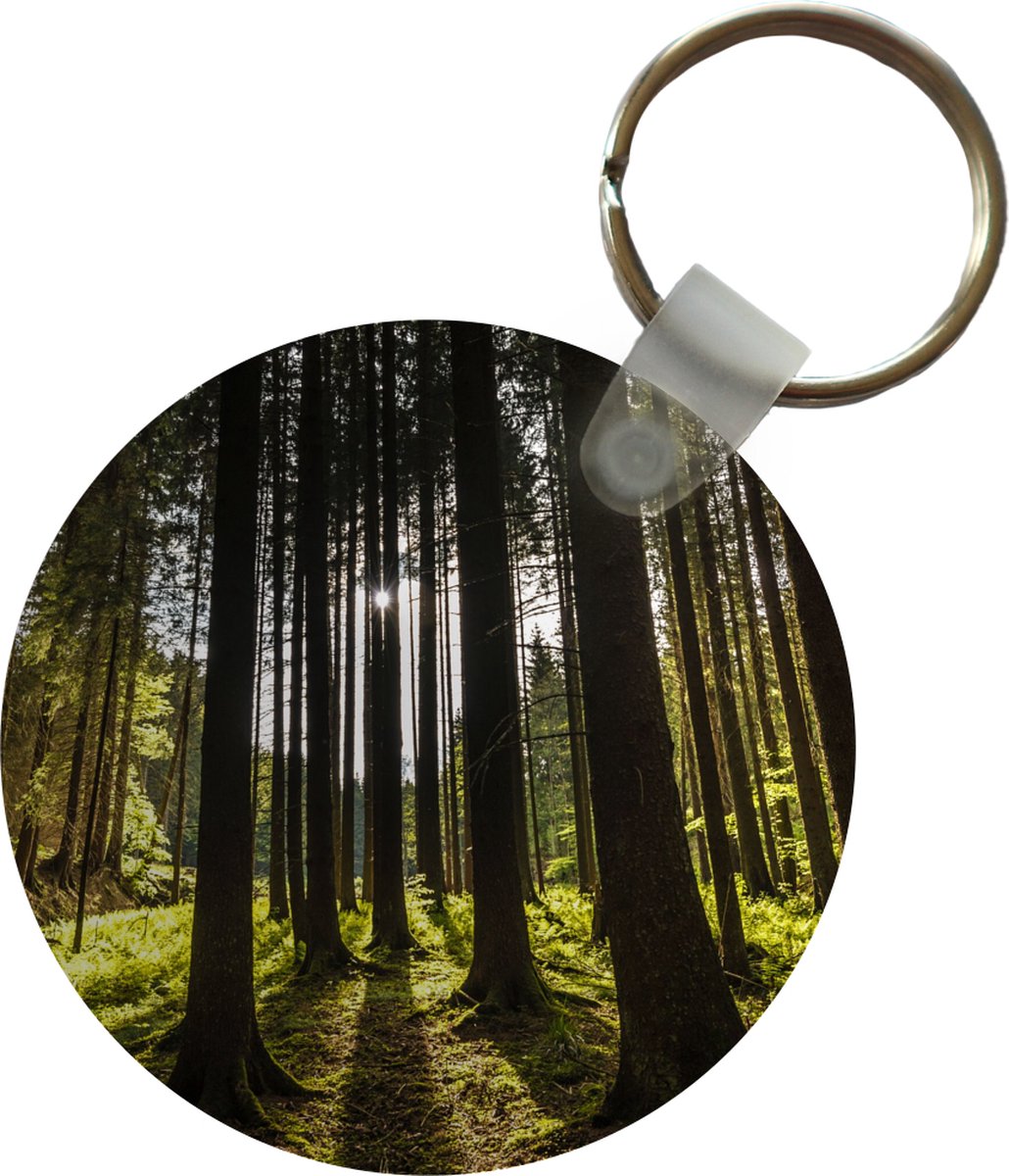 Sleutelhanger - Boom - Natuur - Zon - Bos - Plastic - Rond ...
