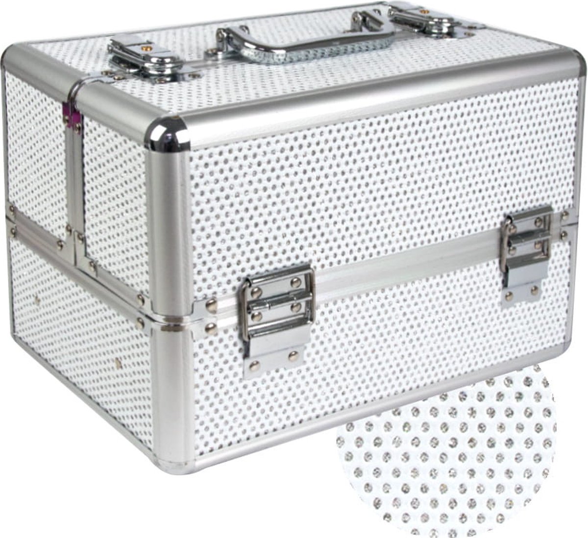 Beautycase - Nagel koffer - Make Up koffer - Wit Glitter - met super ...