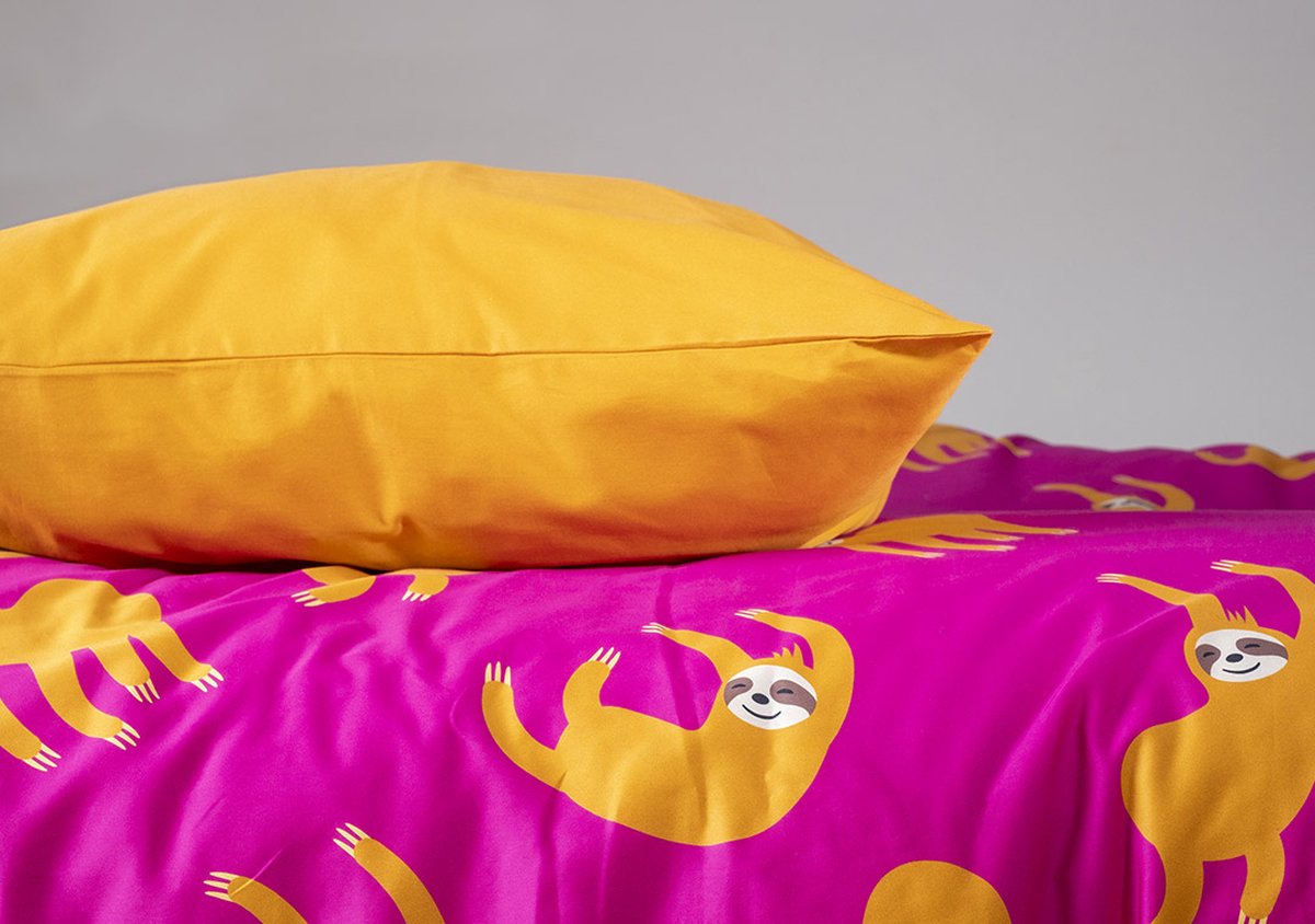 Happy Dekbed Lazy Luiaard Dekbedovertrek – 100% katoen satijn 210TC ...