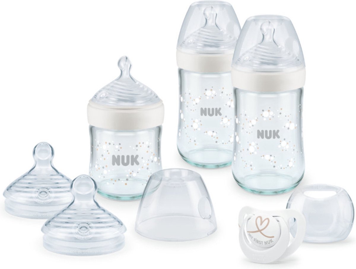NUK Starter Set Nature Sense Glazen Flessen met Temperatuur Control- wit Wit | bol.com