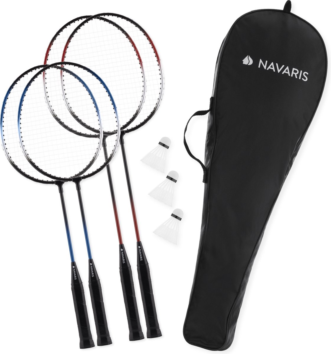 Navaris badmintonset rackets en shuttles - Set voor badminton voor ...