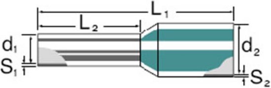 Weidmüller 1333100000 Adereindhulzen 2.5 mm² Deels geïsoleerd Blauw 500 ...