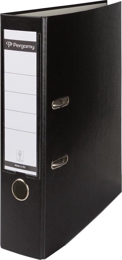 Pergamy ordner, voor ft A4, uit PP en papier, rug van 8 cm, zwart 20 ...