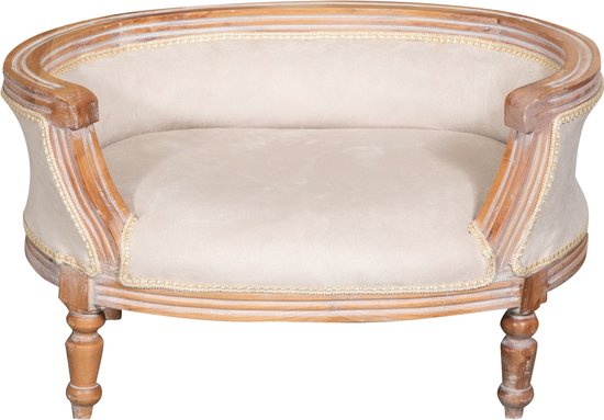 POUF MET FRANSE LOUIS XVI STIJL TERUG IN VAST BEUK HOUT | bol.com