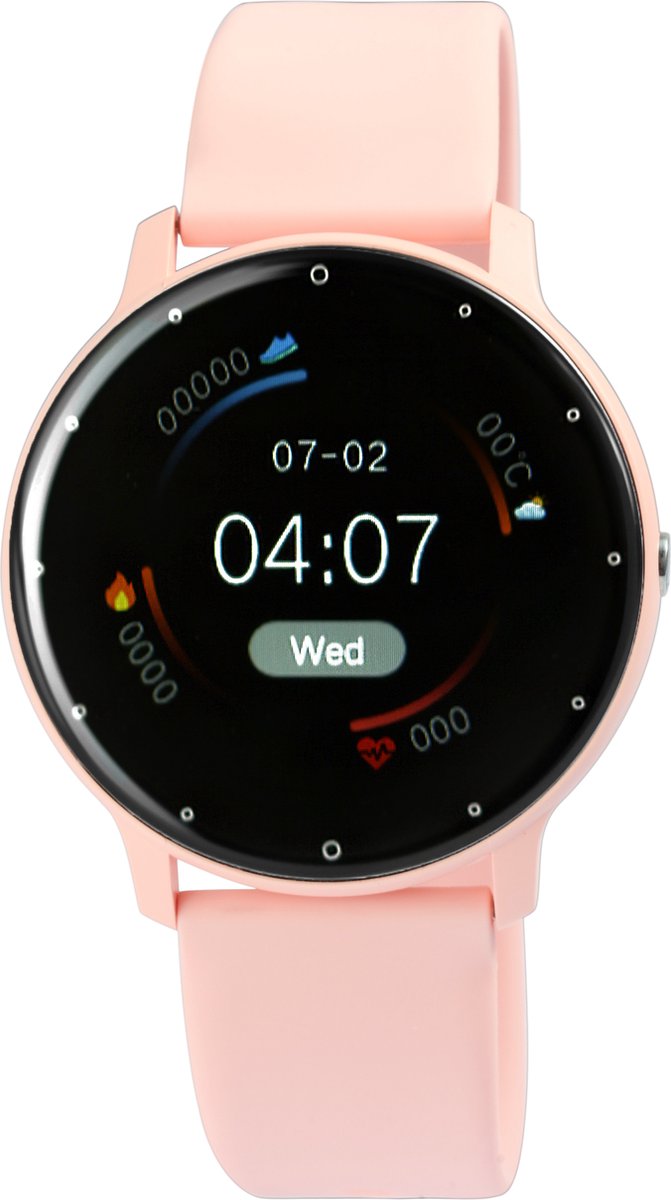 Timetech smartwatch -sporthorloge Roze met touchscreen - hartslagmeter ...