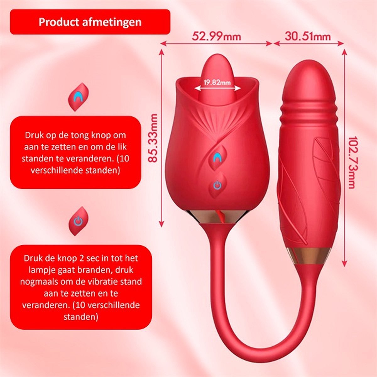Vibrator met Tong in een Roos - Luxe SexToys Mannen en Vrouwen - Clitoris G-spot... | bol.com