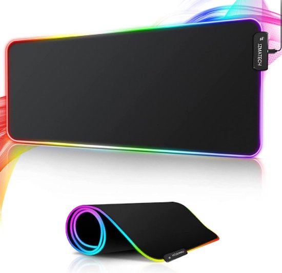 Flightmode - Gaming muismat RGB gaming muismat 800 x 300 mm, XL met 14 ...