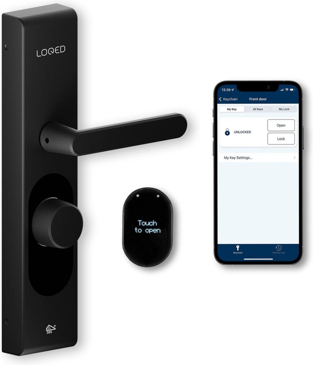 LOQED Touch Smart Lock – Slim Deurslot – Smartlock Slim Slot met Smart ...