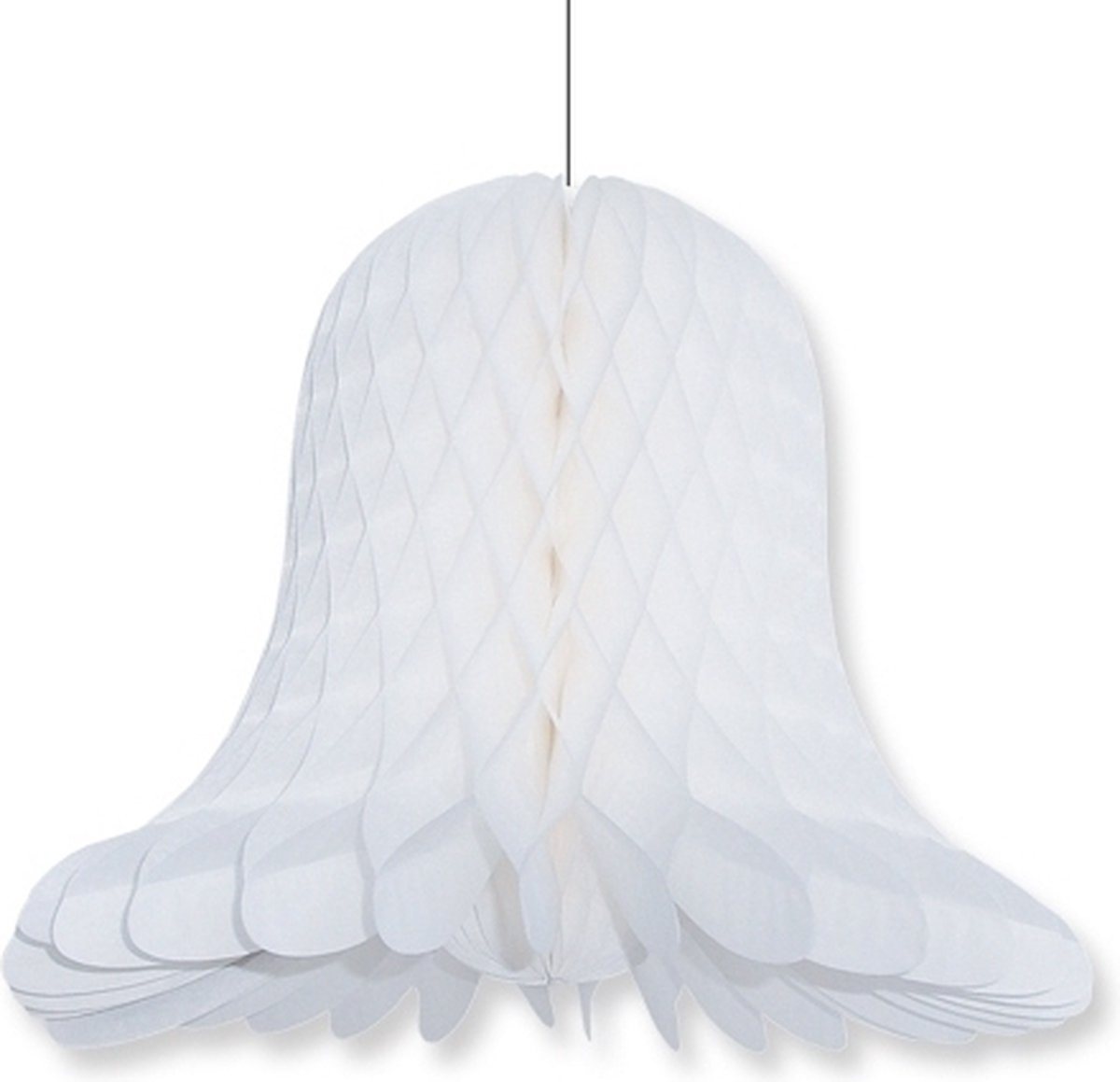 Bellatio Decorations - 4x Witte kerstklokken 30 cm - Bruiloft/kerst | bol