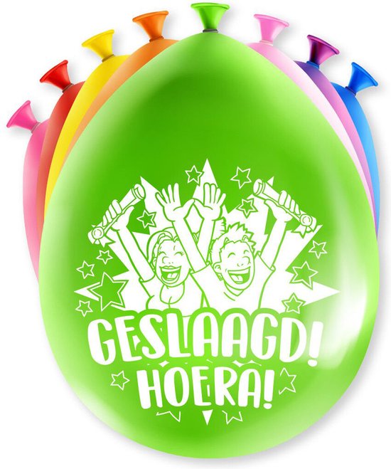 Paperdreams Ballonnen - geslaagd/afstudeer feest - 16x stuks - diverse kleuren - 30 cm | bol
