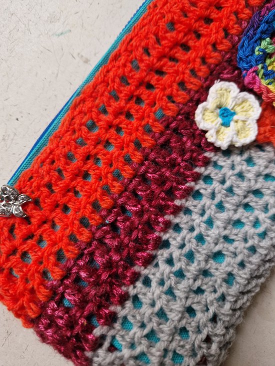 Toetie & Zo - Etui - Gehaakt - Oranje - Grijs - Blauw - Roze - 22x14cm ...