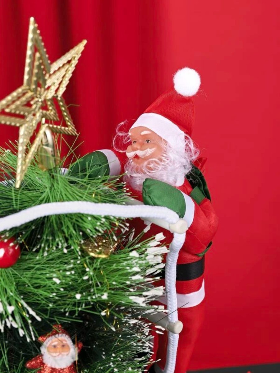 Klimmende Kerstman - 2 Kerstman Op Ladder - 60cm - met Kerst Verpakking ...
