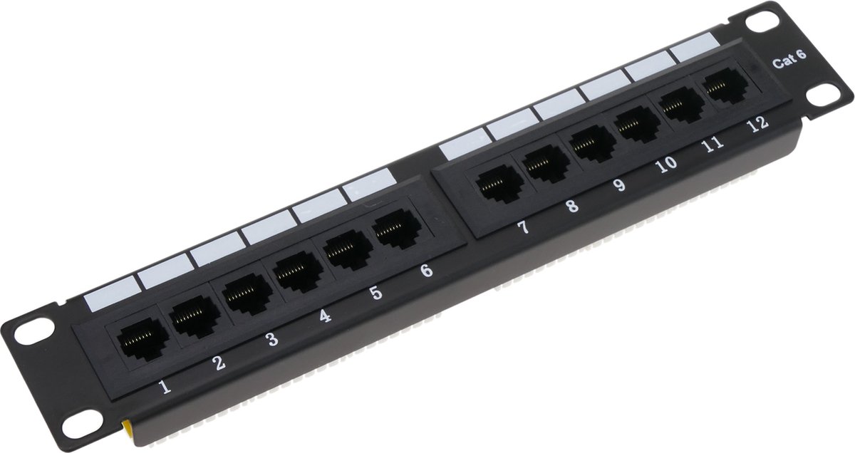 RackMatic - Patchpaneel 10 "voor rackkast 12-poorts RJ45 Cat.6 UTP 1U ...