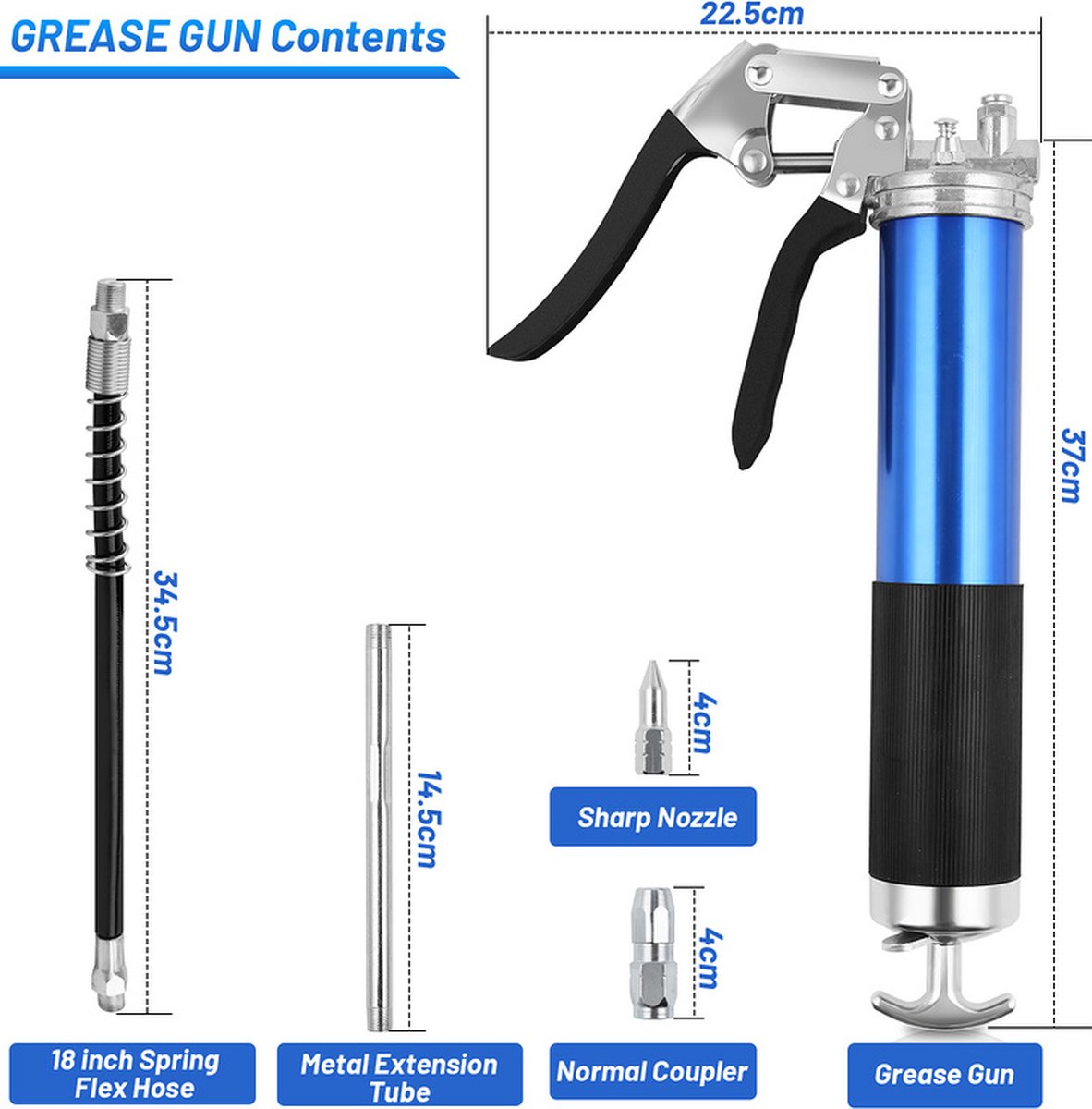 Vetspuit Vetspuiten 8000 PSI Pistool Vetspuit Krachtig | bol.com