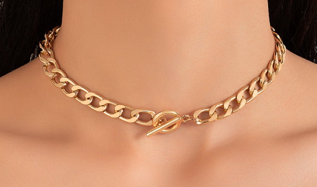 Chain ketting | dik | goud gekleurd | bol.com