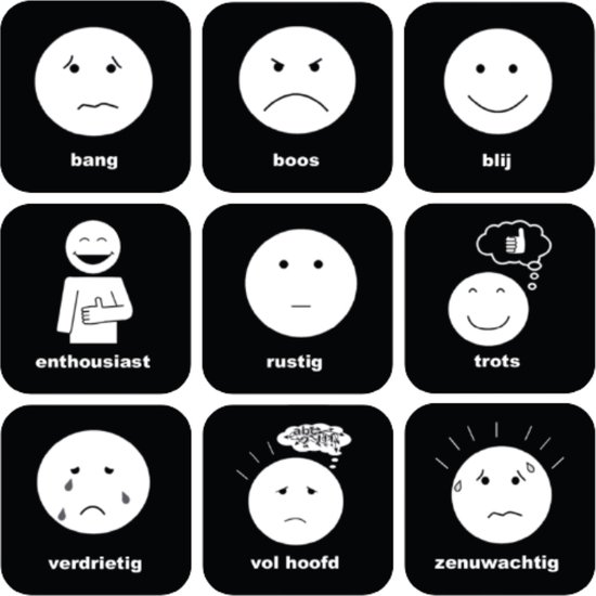 EasyAuti.nl Magnetische pictogrammen - Gevoelens, emotie picto - 9 ...