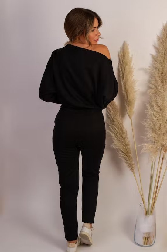 Huispak dames, Joggingpak dames Lavalette, Loungewear. Kleur zwart ...