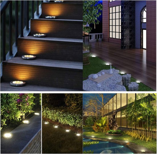 Solar Led Zonne-Energie 8 Stuks - RVS - Grondspot - Buitenlamp ...
