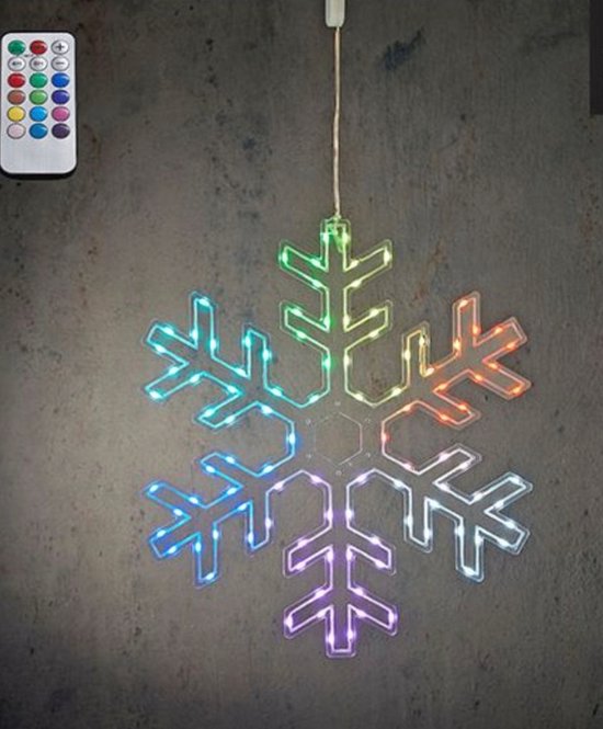 Luca Lighting - Sneeuwvlok multicolour 102led IP44 remote controller ...