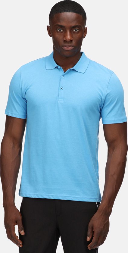 Het Regatta Sinton poloshirt met korte mouwen - heren - Coolweave - katoen - Vaalblauw | bol