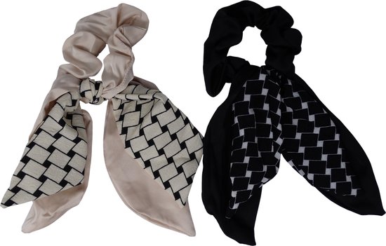 Jessidress® Elastiekje Dames Haar elastiek met sjaal Scrunchie met lint ...
