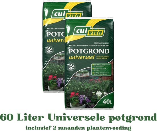 Culvita Universele Potgrond 60 l inclusief 2 maanden plantenvoeding ...