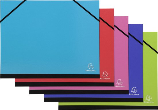 5 x Tekenmap met elastiek - 24 x 32cm voor A4 formaat - Geassorteerd | bol