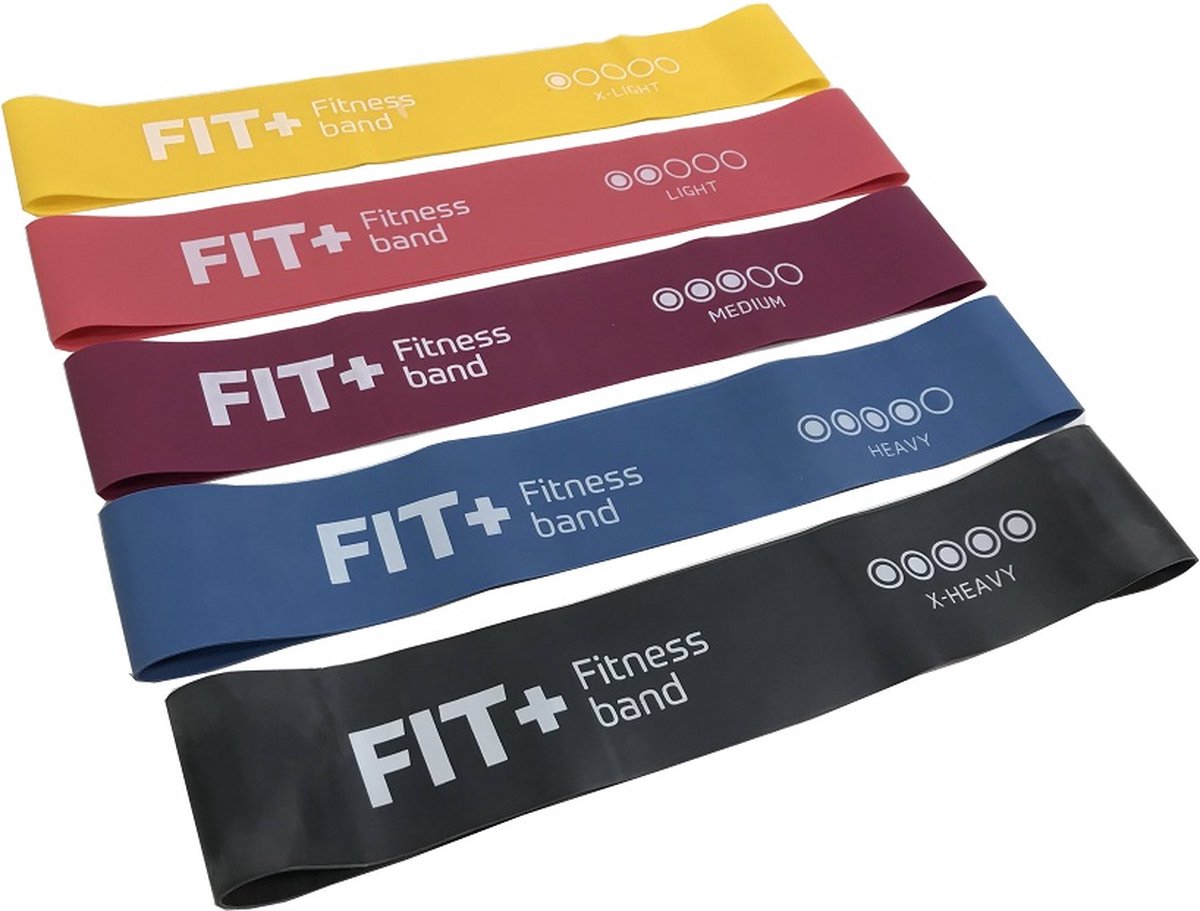 Fit+ Mini bands set 5 stuks - Booty bands - Fitness bands - Resistance ...