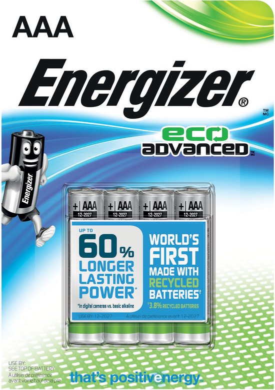 Energizer Advanced AAA LR03 1,5V alkaline batterijen | bol