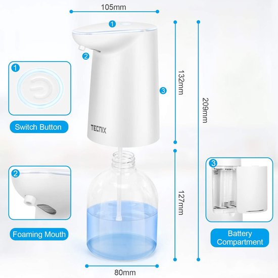Automatische Zeepdispenser – Elektrische Zeepdispenser - No Touch Zeep ...