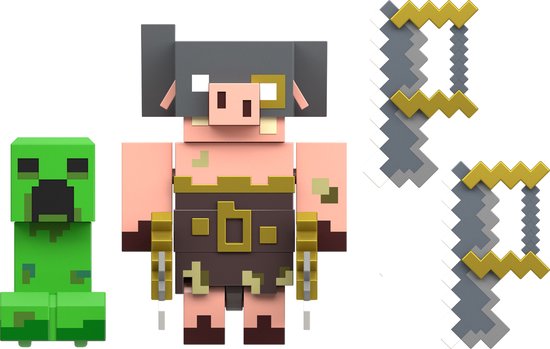 Minecraft Legends- Creeper vs Piglin Bruiser - Speelfiguur | bol