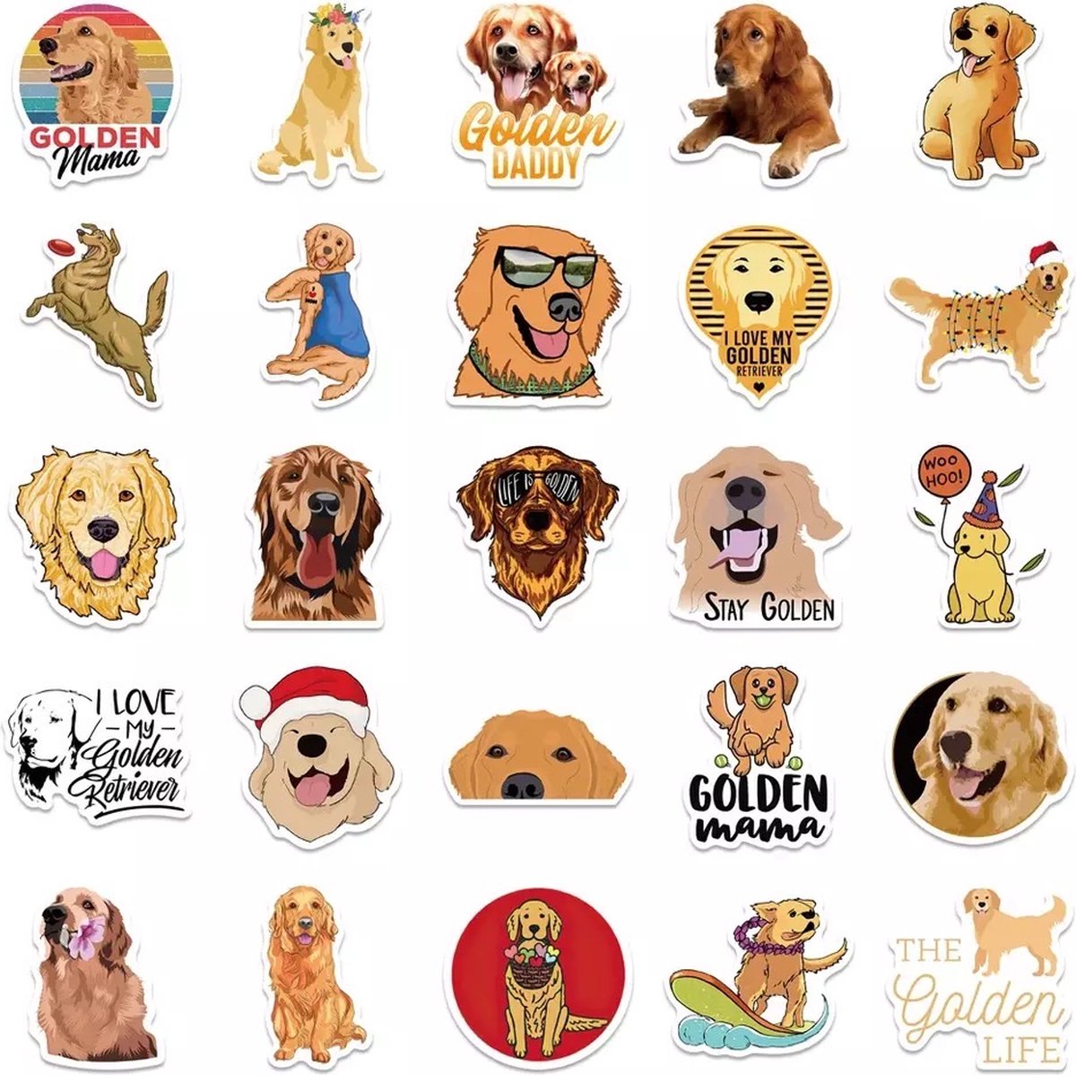 Golden Retriever Stickers 50 Stuks | Honden Stickers | Grappige ...