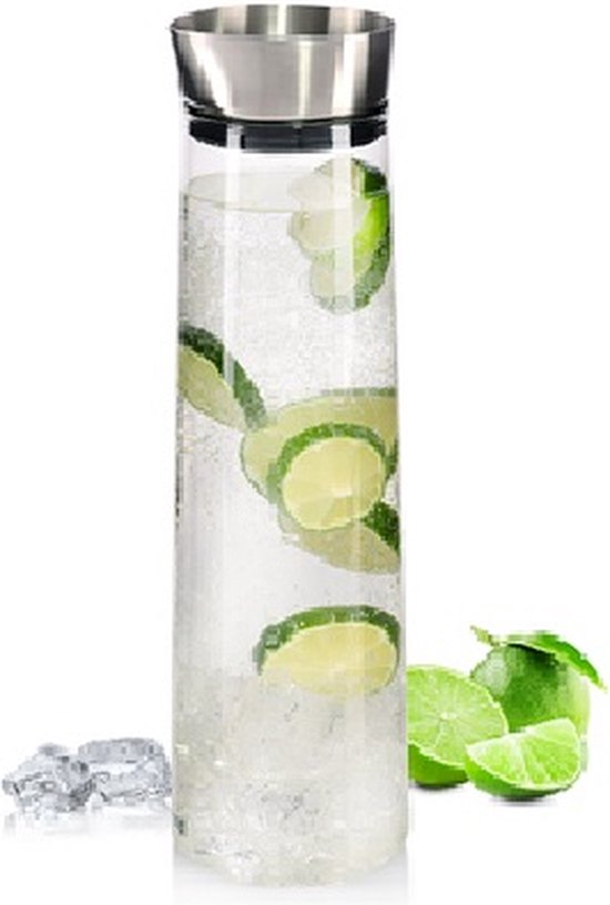KARAF GLAS - karaf 1,5liter - RVS deksel - waterkaraf | bol