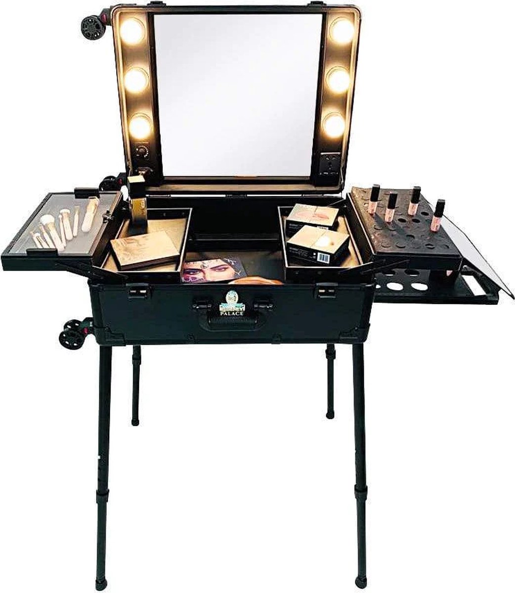 Make-up koffer - Make-Up Tafel - Professionele Make-Up Trolley ...