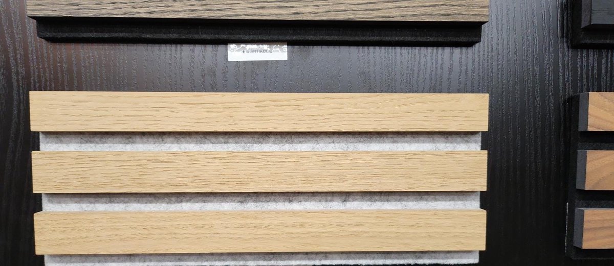 Akupanel klassiek akoestische wandpanelen lattenwand met grijze vilt | bol