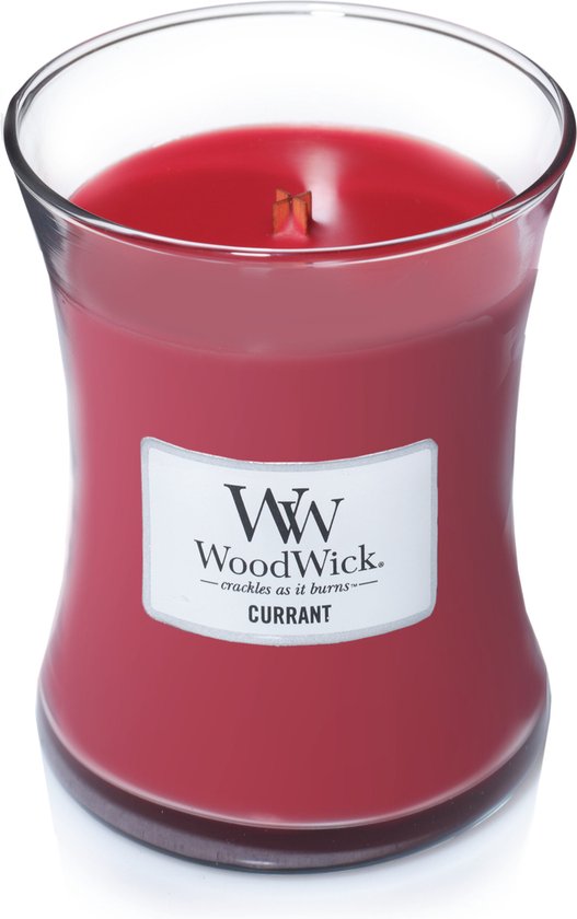 WoodWick Hourglass Medium Geurkaars - Currant | bol