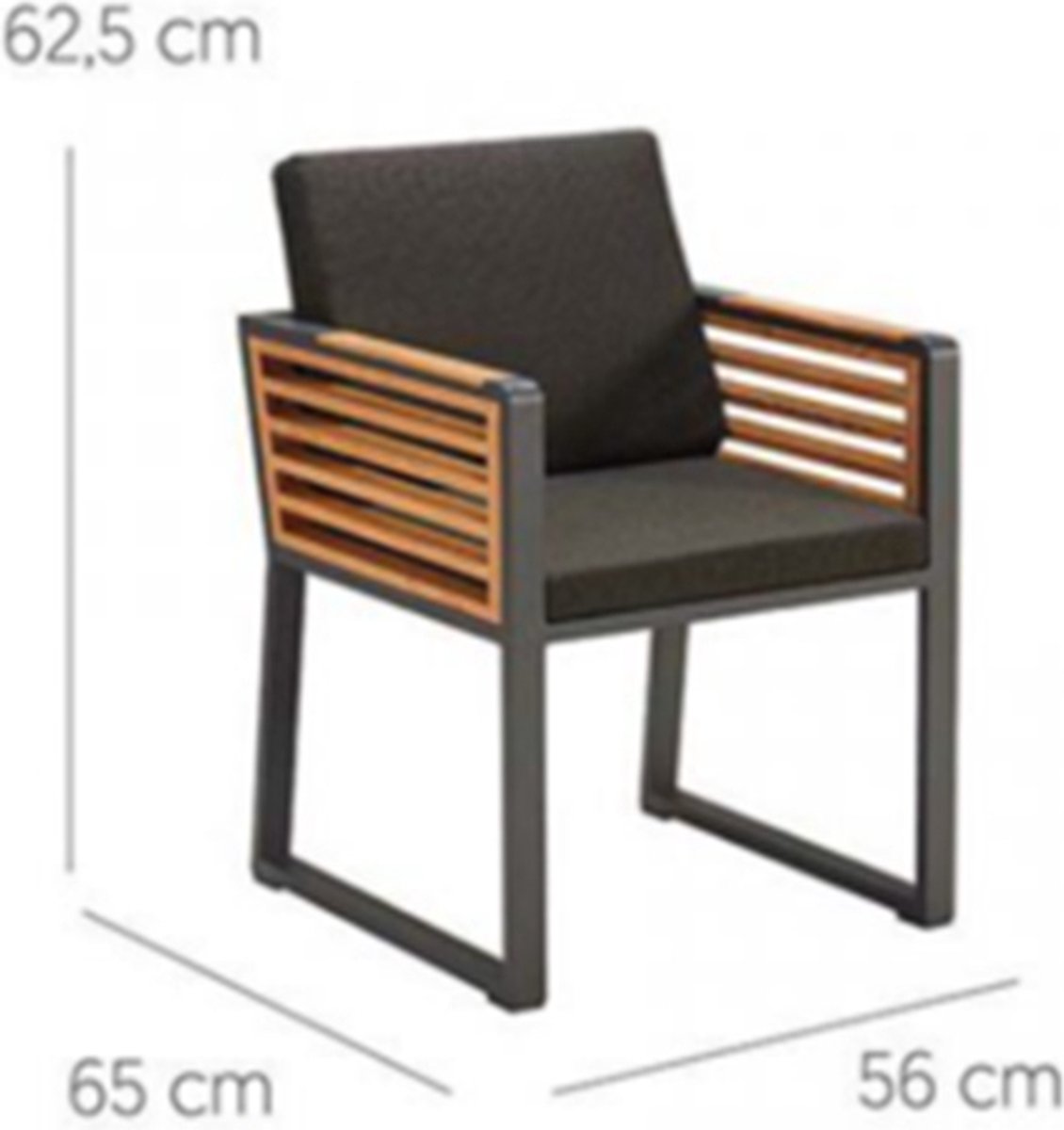 New York dining tuinstoel aluminium antraciet teak | bol.com