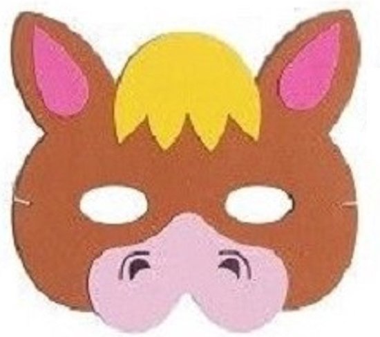 6x dieren masker boerderij foam - koe - varken - ezel - hond - kat ...