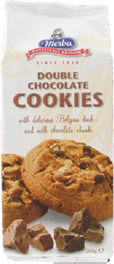 Merba Koekjes Dubbele Chocolade 200g pak | bol