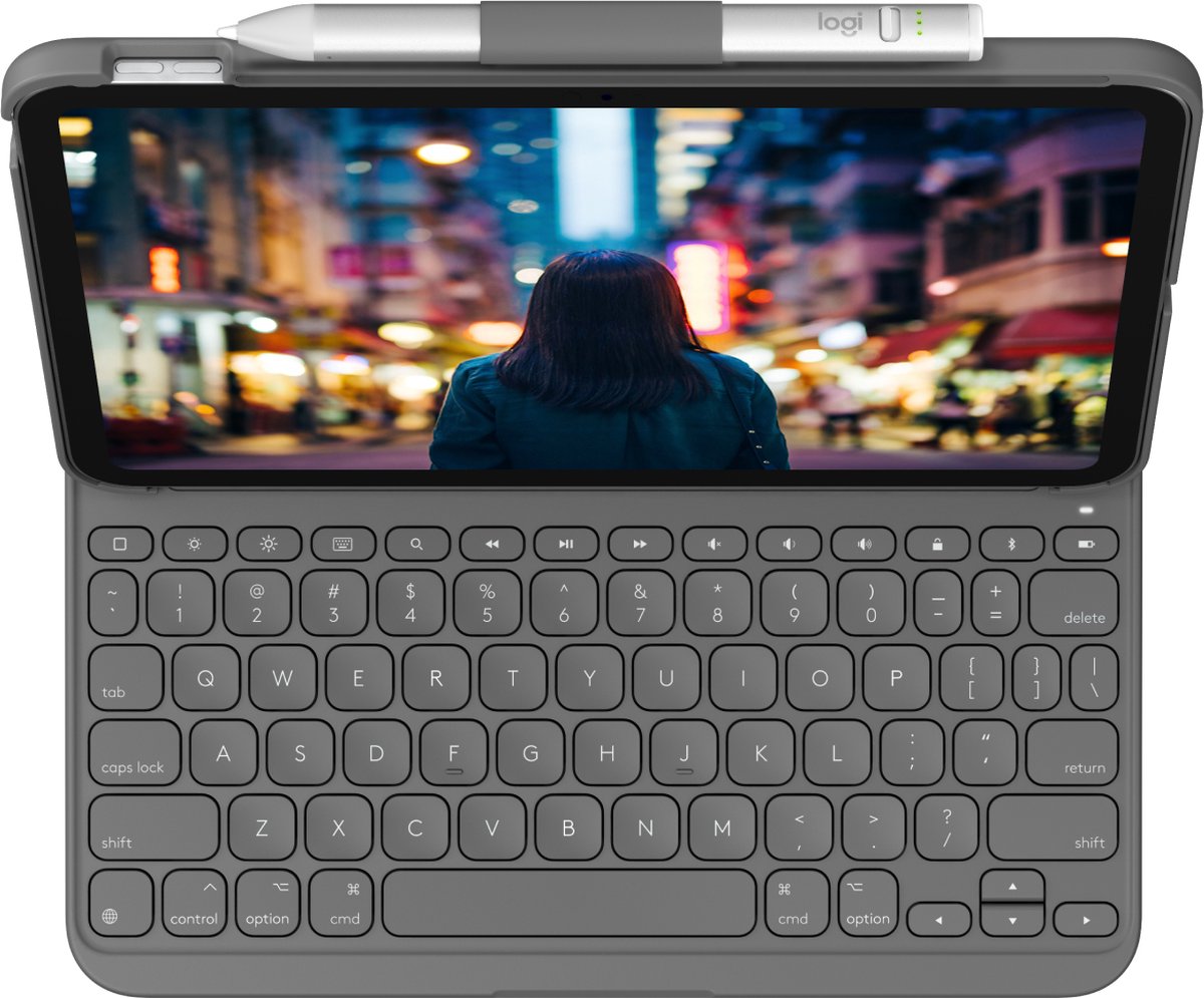 Logitech Slim Folio Grijs Bluetooth QWERTZ Zwitsers | bol